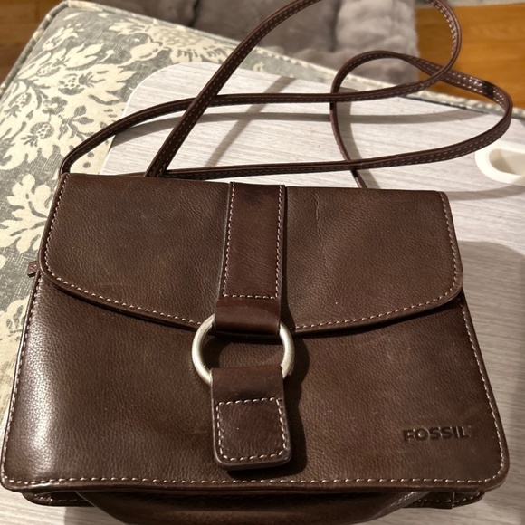 Fossil | Bags | Vintage Fossil Brown Leather Organizer Crossbody Bag 24 ...